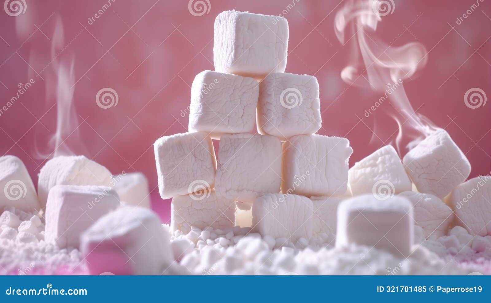 Stack of Marshmallows stock image. Image of poster, creative - 321701485