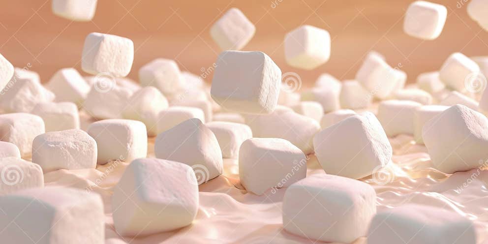 A Stack of Marshmallows on a Table Stock Image - Image of marshmallows ...