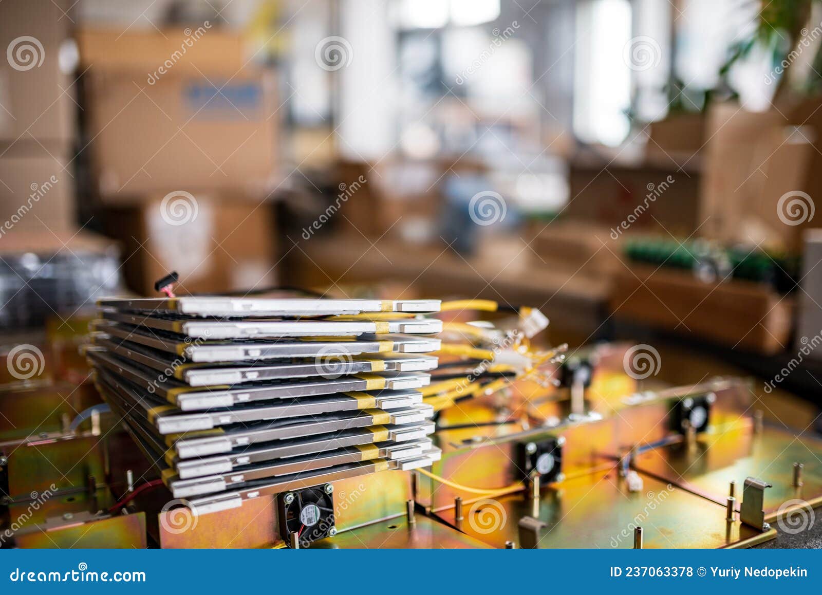Stack of Matrix for TFT Displays and Details in Workshop Stock Photo ...