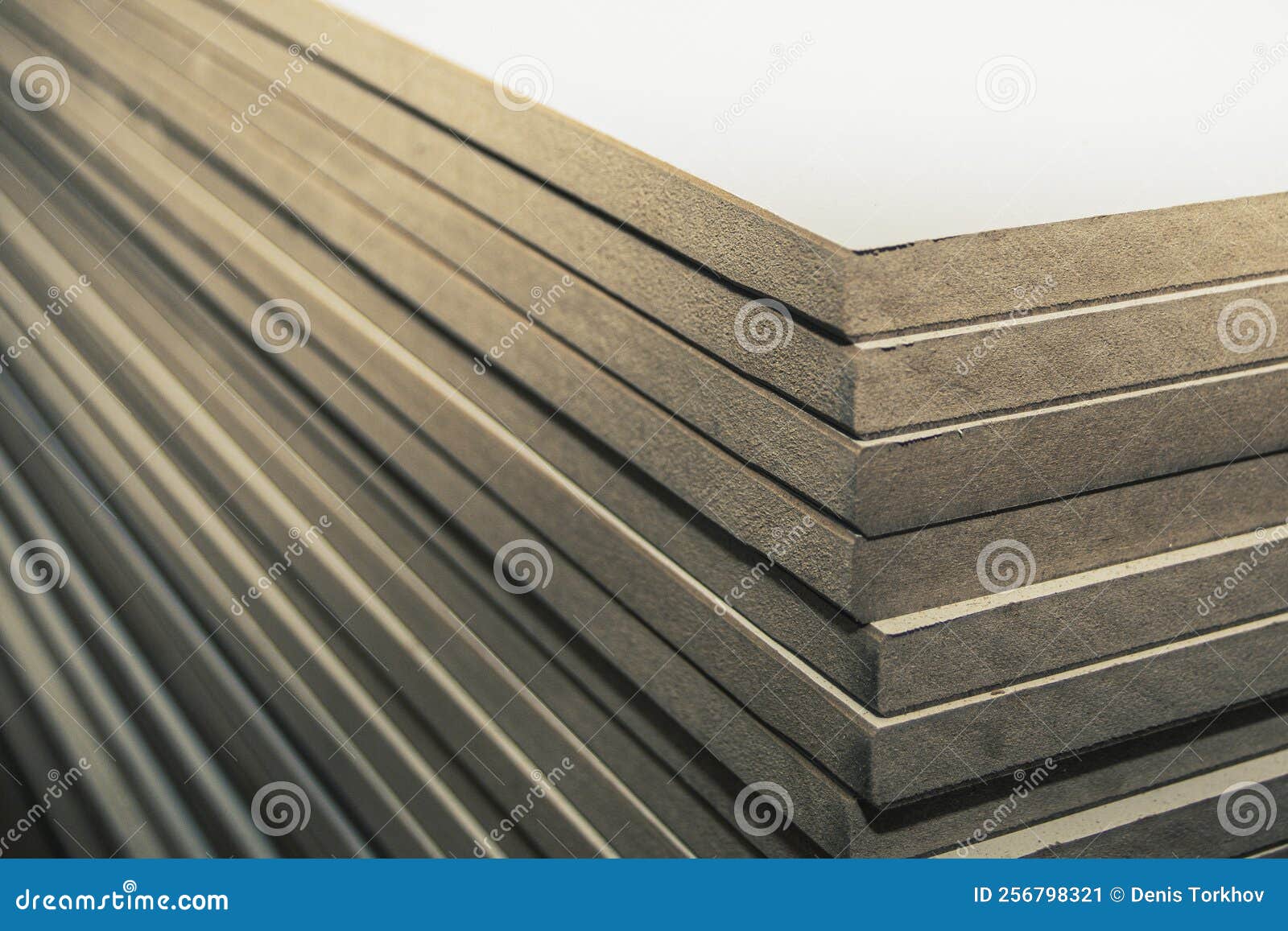 A Stack of Mdf Panels Neatly Stacked in a Cabinetry Shop, Background ...
