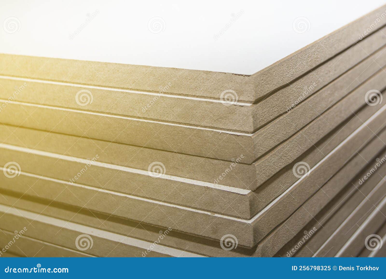 A Stack of Mdf Panels Neatly Stacked in a Cabinetry Shop, Background ...