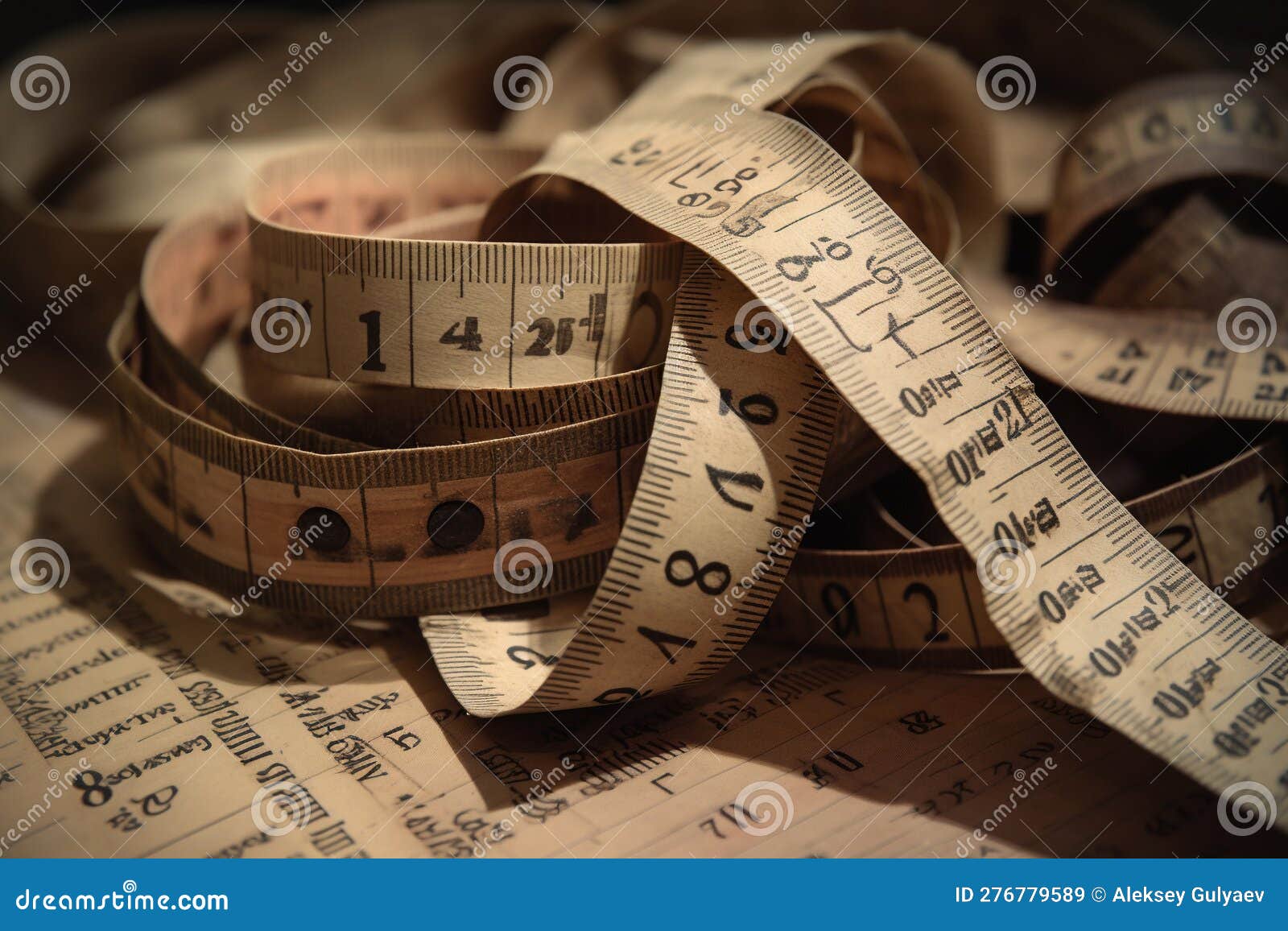 A Stack of Measuring Tape with the Numbers 1, 2, 3, and 3 on it. AI ...