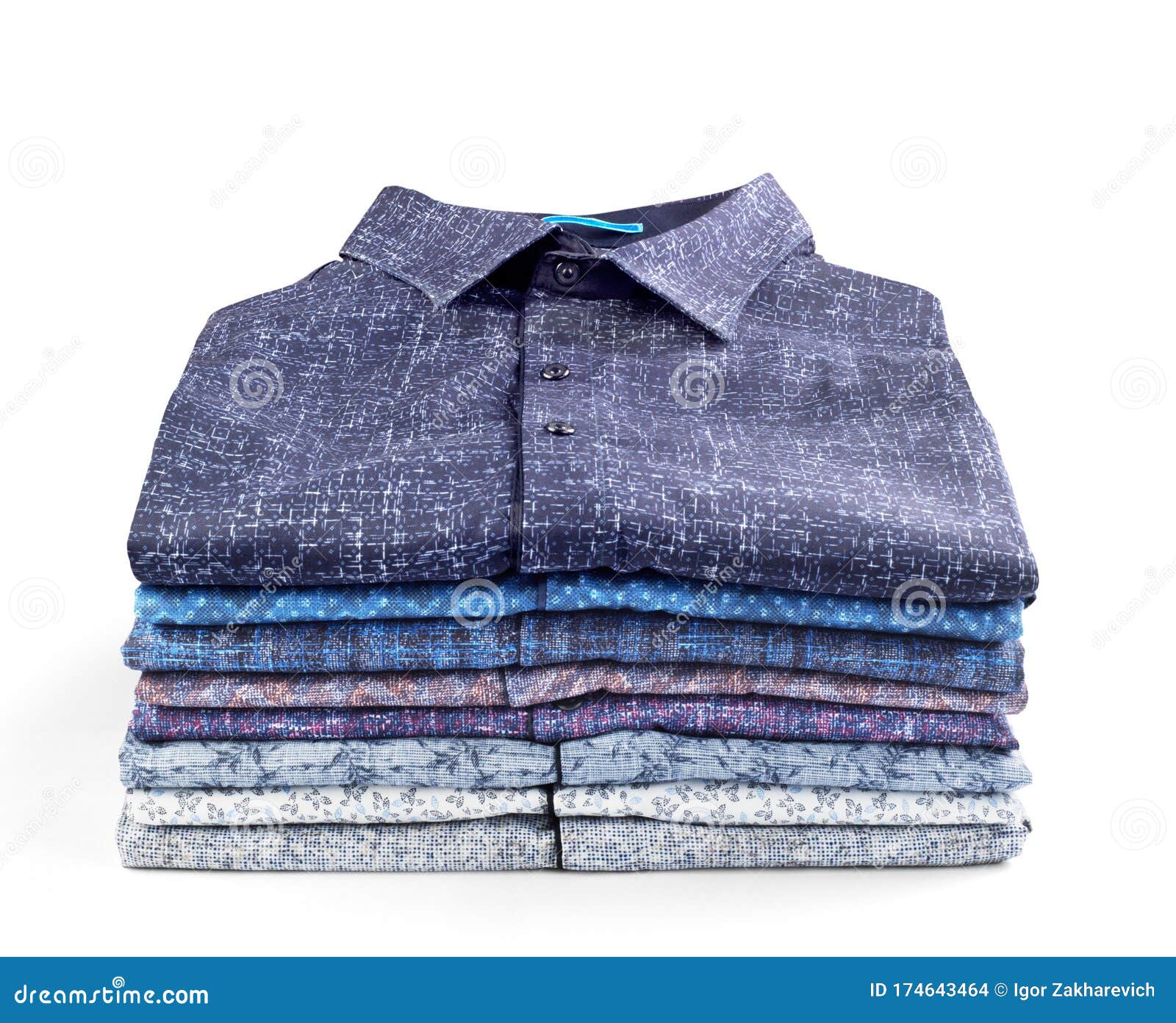 Stack of Men`s Shirts Isolated Stock Photo - Image of personal, object ...