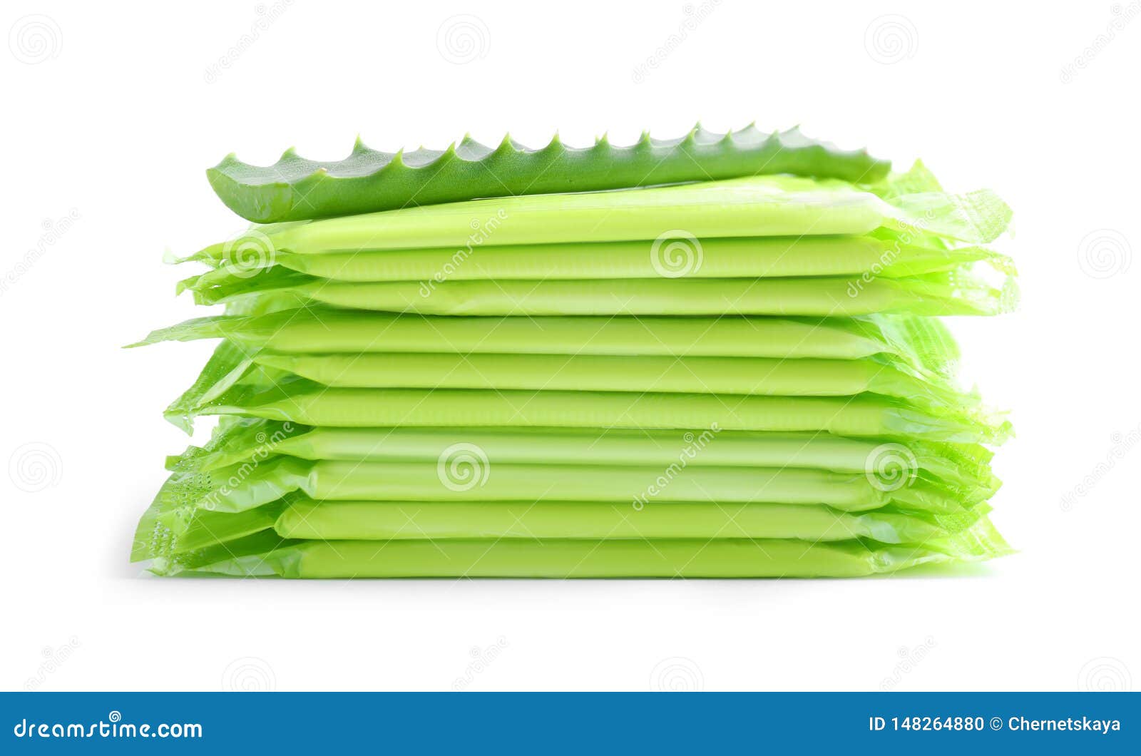 Stack Of Menstrual Pads On White Background. Gynecological Care Royalty ...