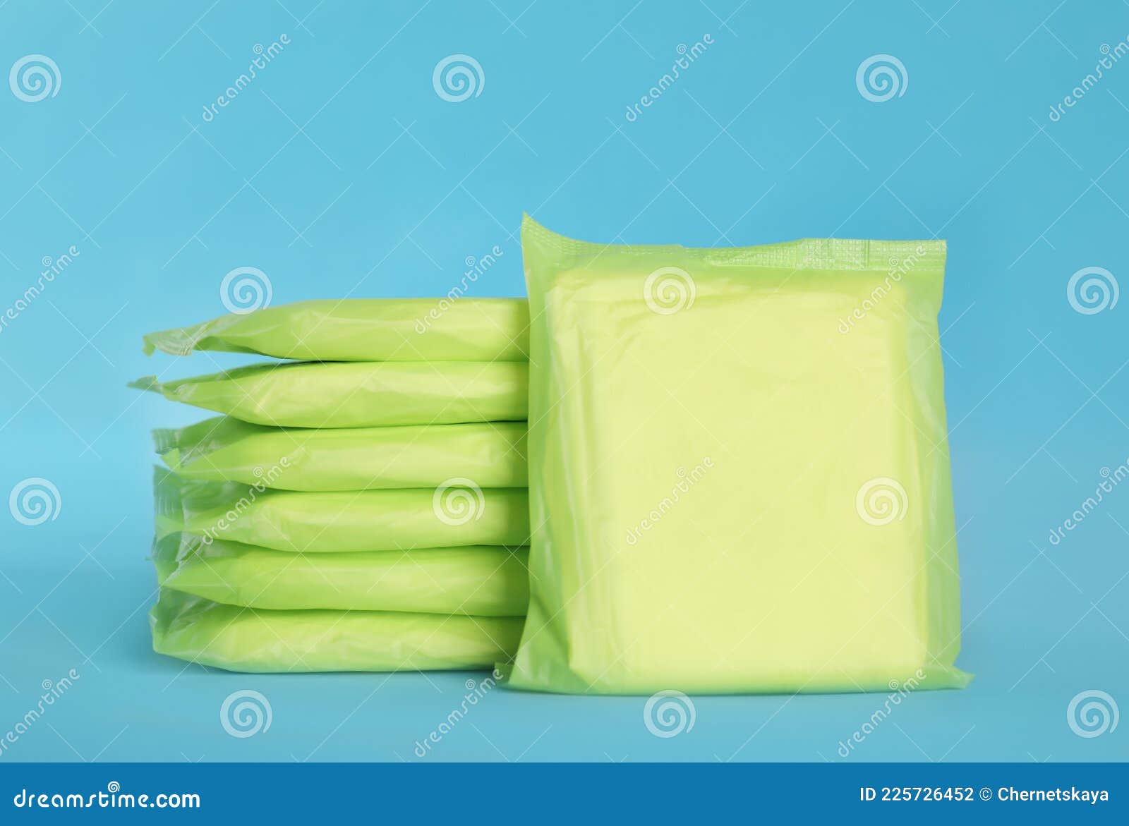 Stack of Menstrual Pads on Light Blue Background Stock Photo - Image of ...