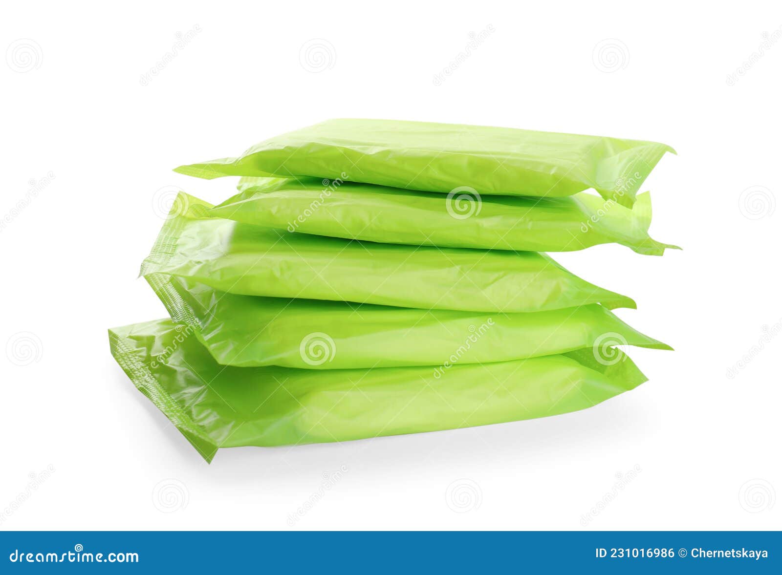 Stack Of Menstrual Pads On White Background. Gynecological Care Stock ...
