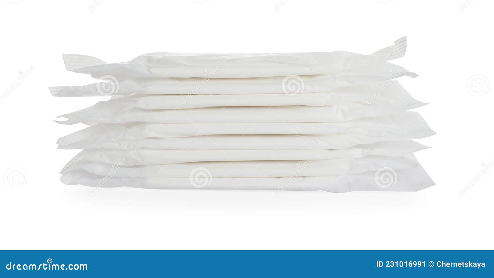 Stack of Menstrual Pads on White Background. Gynecological Care Stock ...