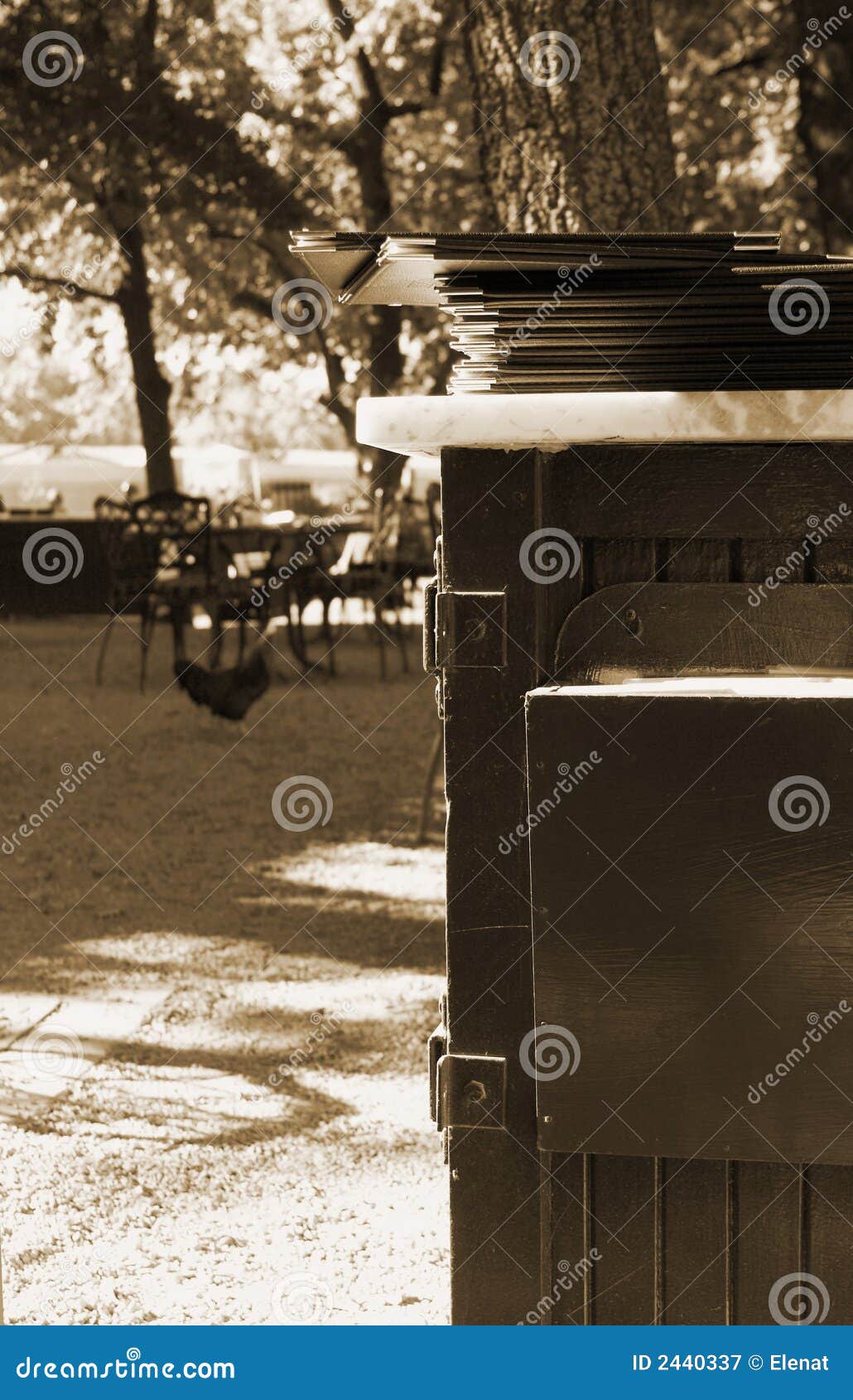 Stack of Menus on Marble Table Stock Image - Image of folded, outdoors ...