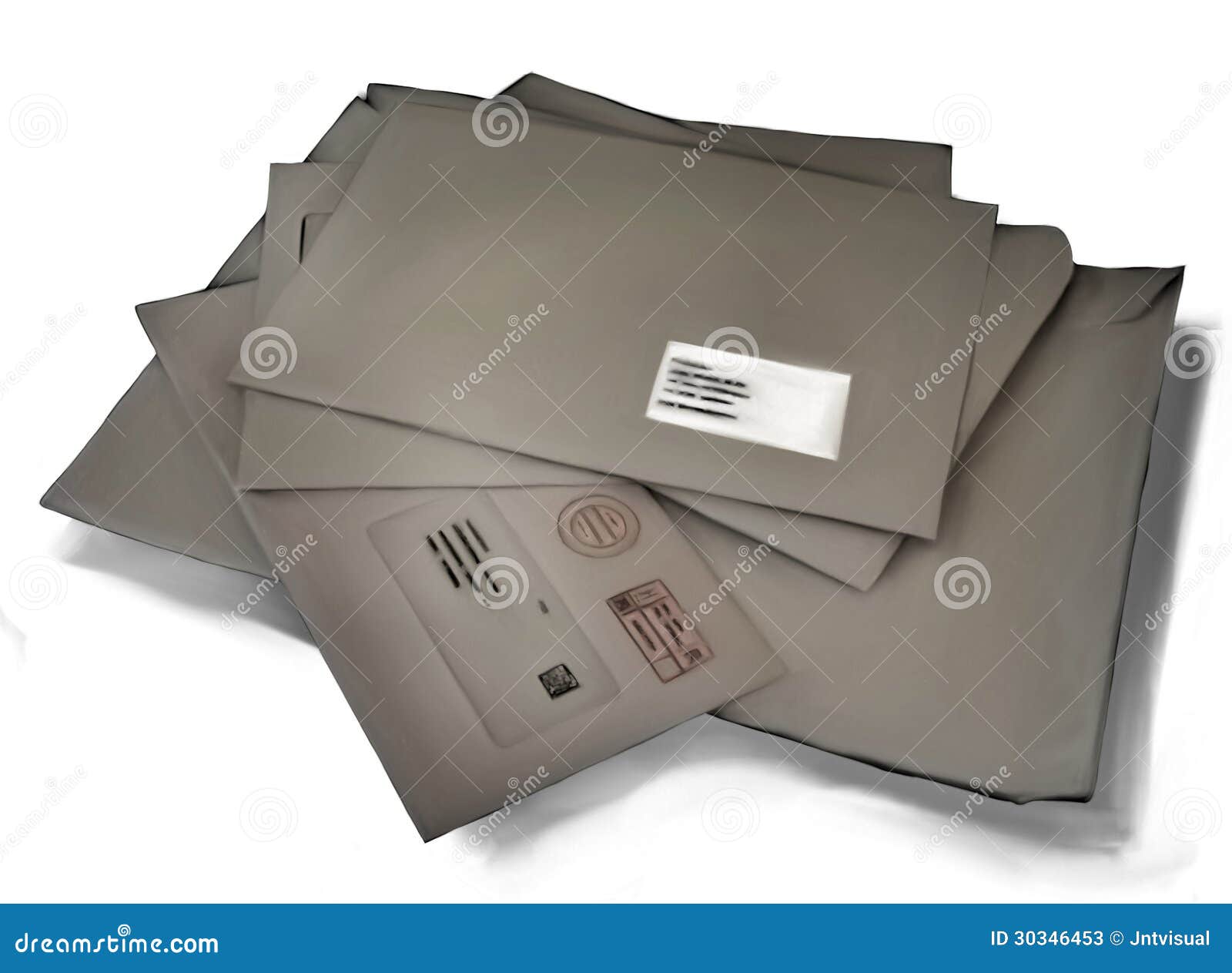 Stacked Envelopes Shows E-mail Symbol Contacting Sending Stock Photo ...