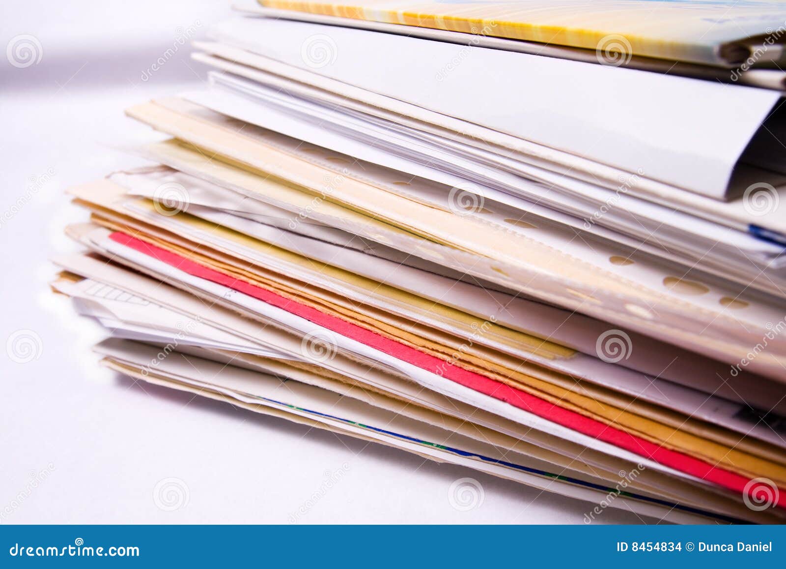 Stack of Messy Document Folders Stock Photo - Image of business ...