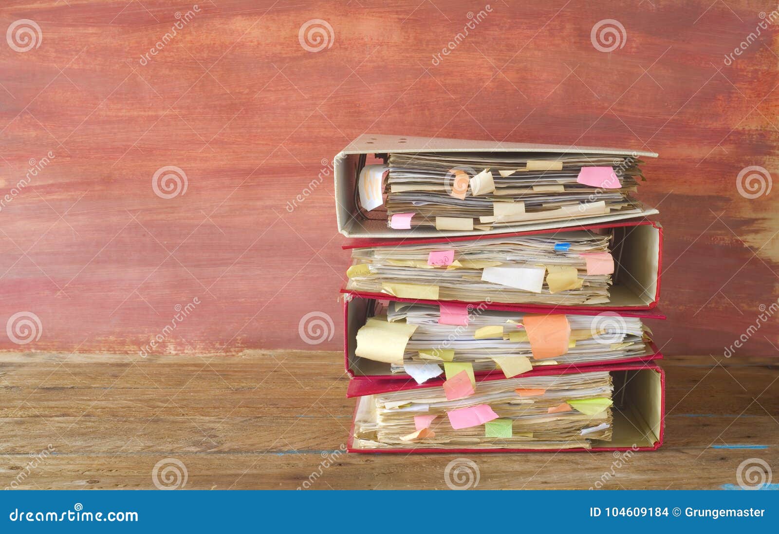 Row Of Messy File Folders Stock Photo | CartoonDealer.com #48300774