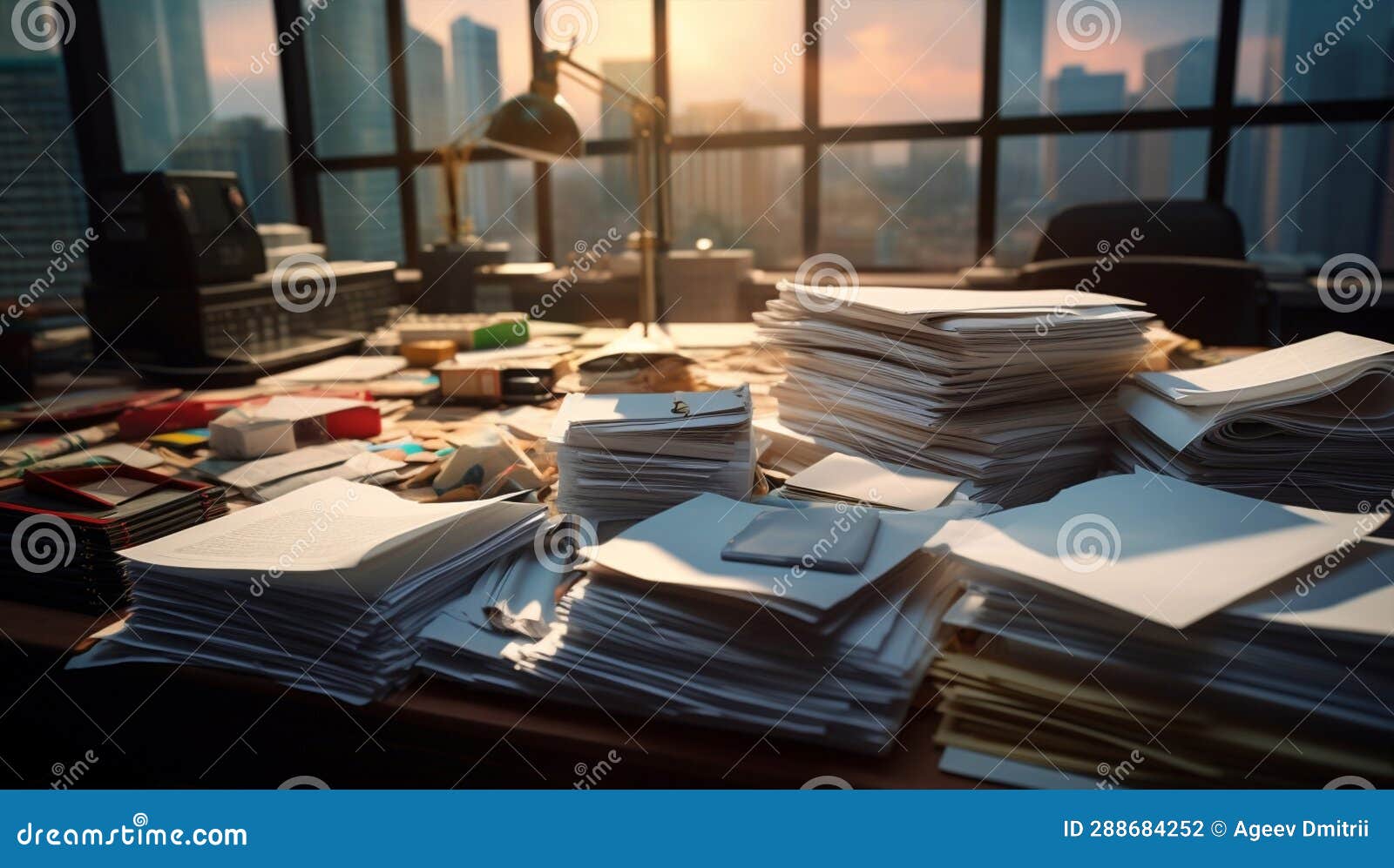 Paperwork Pile Print Document Unorganized Put On The Desk Royalty-Free ...