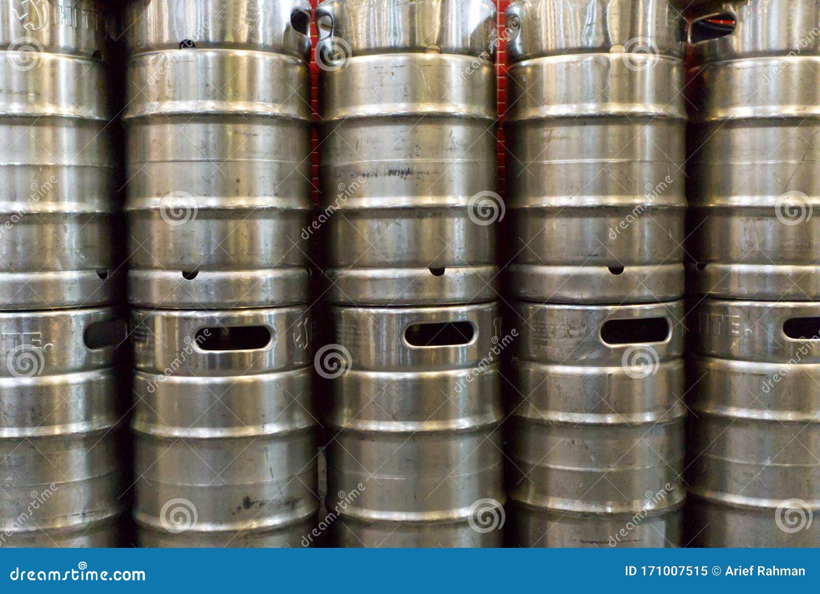 Stack of metal beer barrel stock image. Image of tank - 171007515