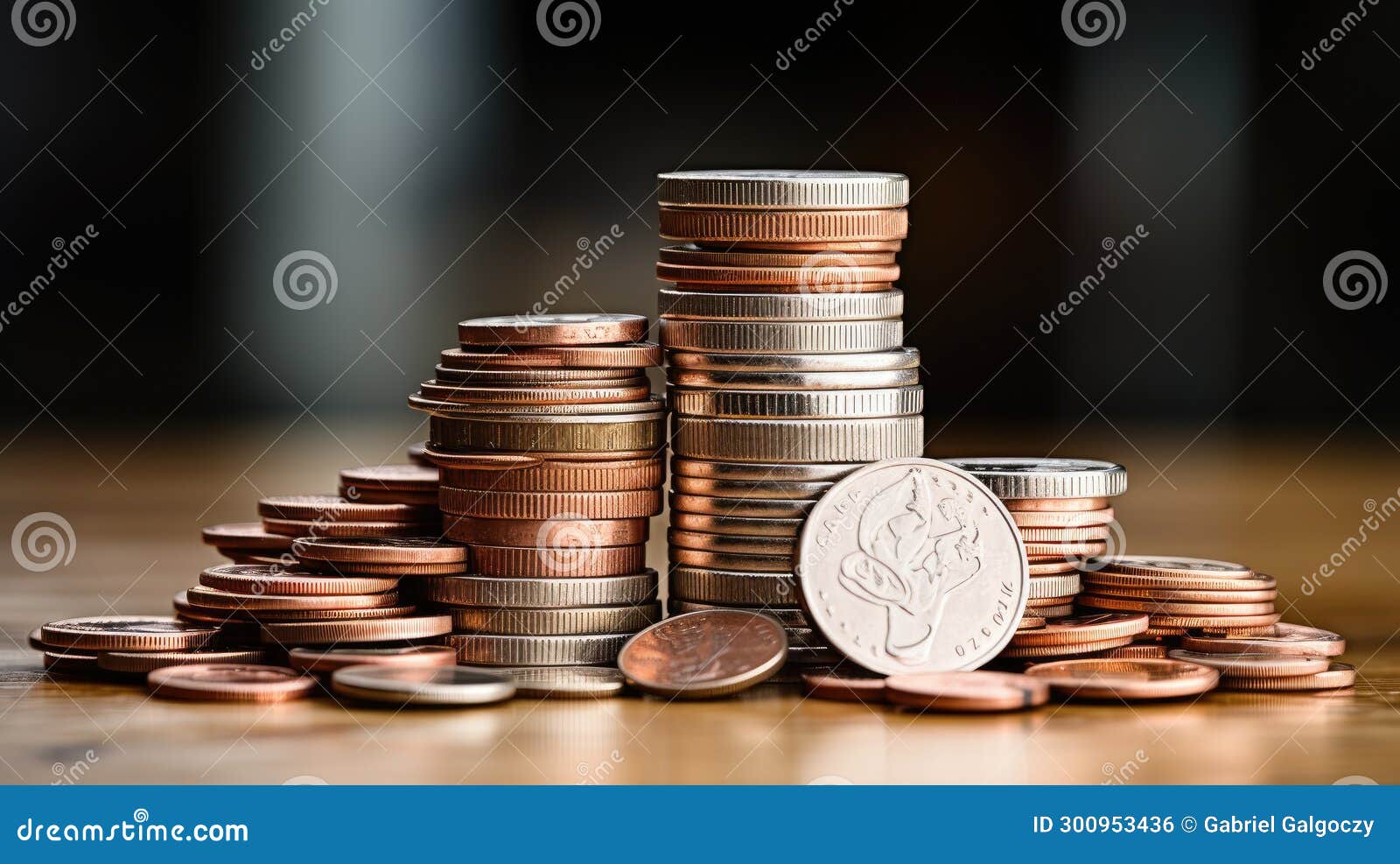 Stack of Metal Coins Change in a Bunch Isolated Stock Illustration ...