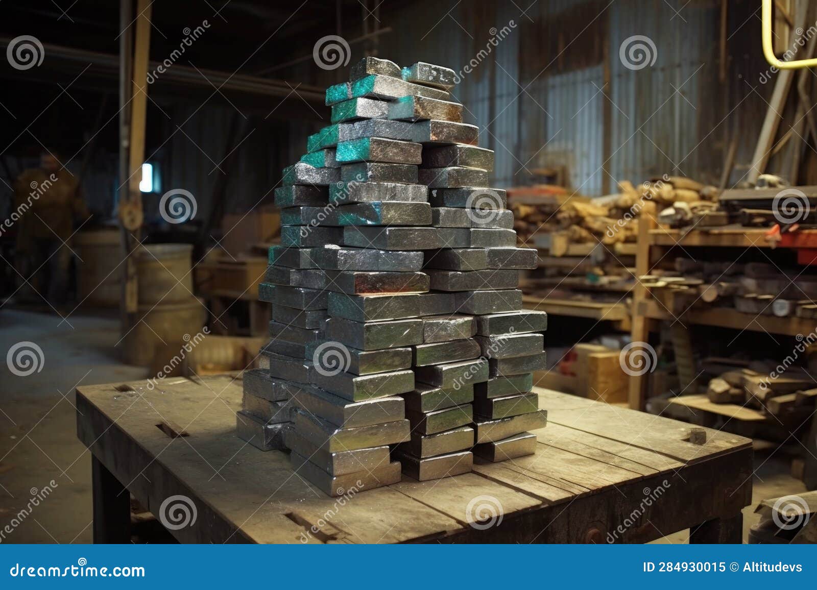 Stack of Metal Ingots Ready for Processing Stock Illustration ...