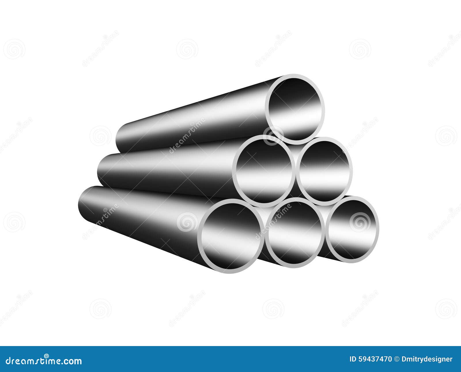 Stack of metal pipes stock illustration. Illustration of stack - 59437470
