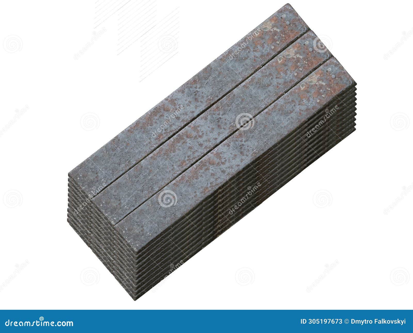 Stack of Metal Plate or Long Ingot Isolated on White Background Stock ...