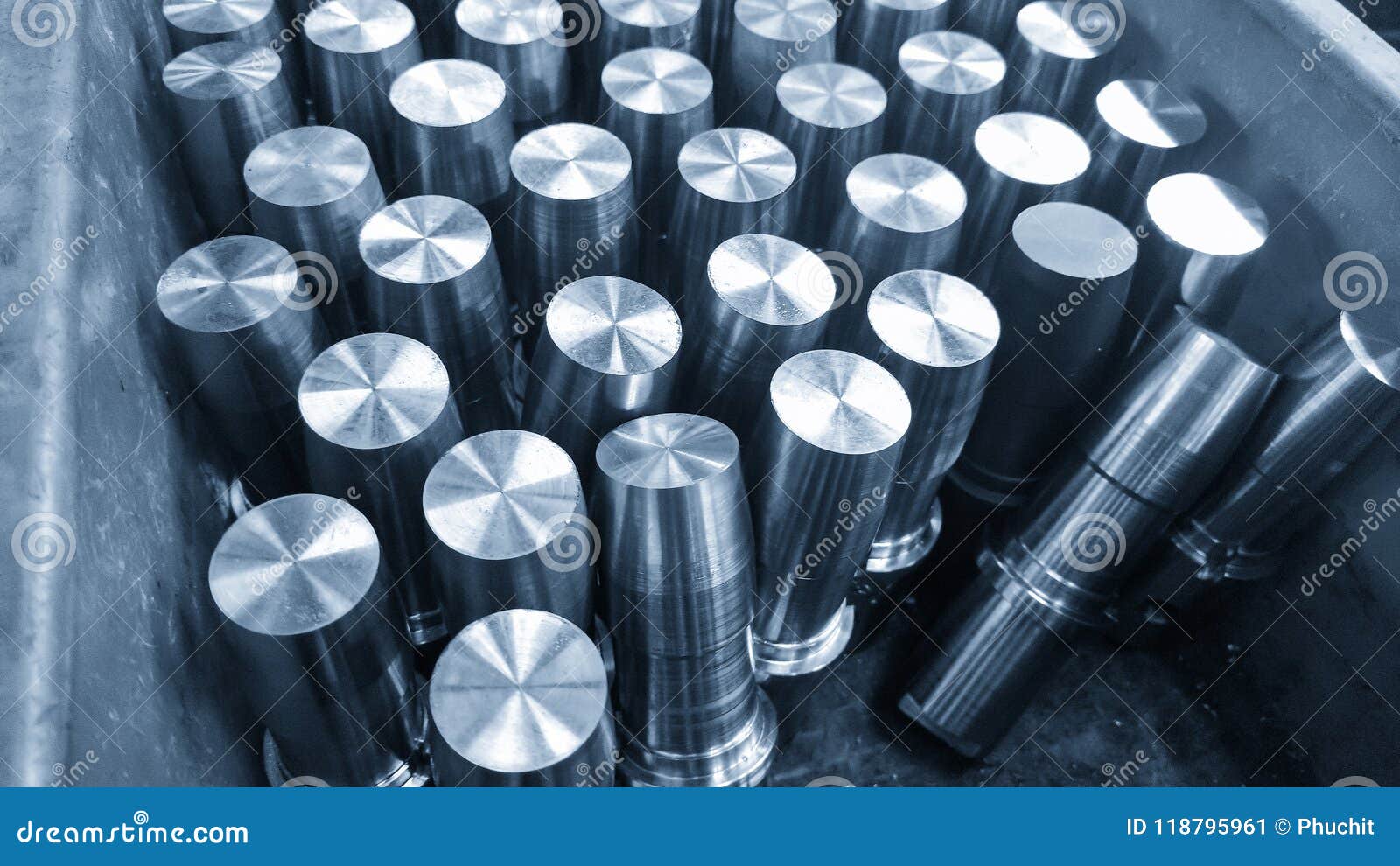 The Stack of Metal Rod after Turning Process Stock Image - Image of ...