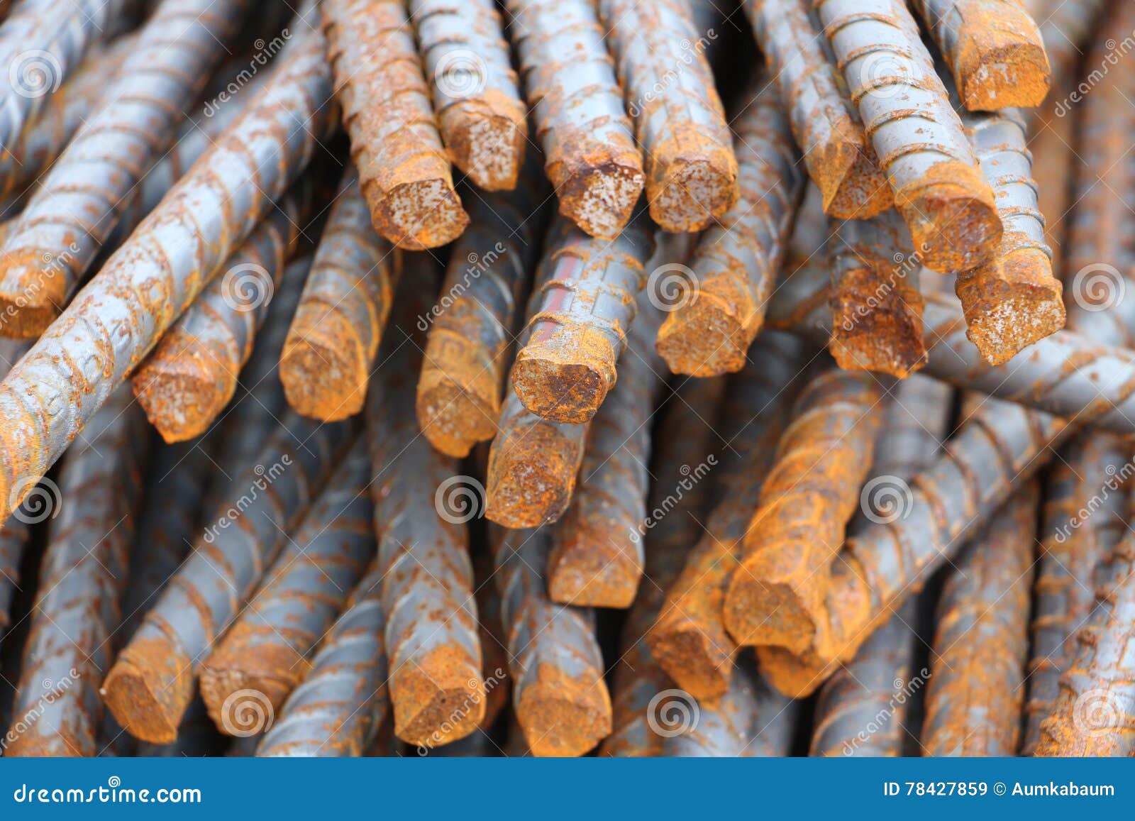 Stack of the Metal Rusty Reinforcement Bars Stock Image - Image of ...