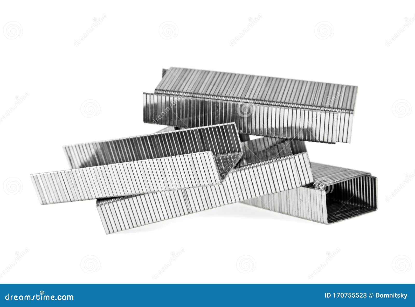 Stack of Metal Staples Isolated on White Background Stock Image - Image ...