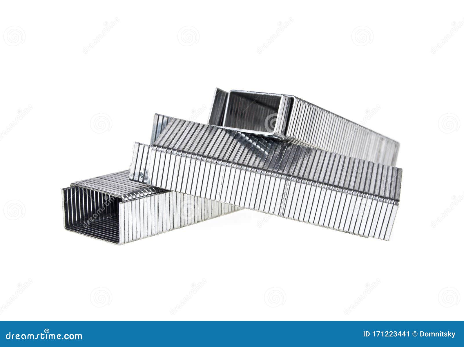 Stack of Metal Staples Isolated on White Background Stock Image - Image ...