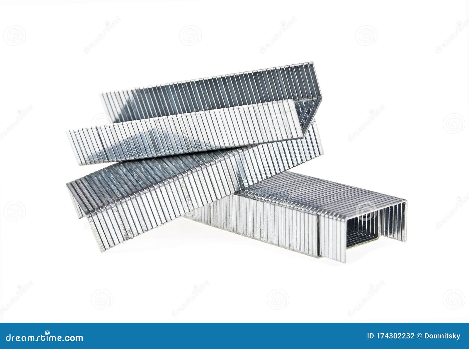 Stack of Metal Staples Isolated on White Background Stock Photo - Image ...