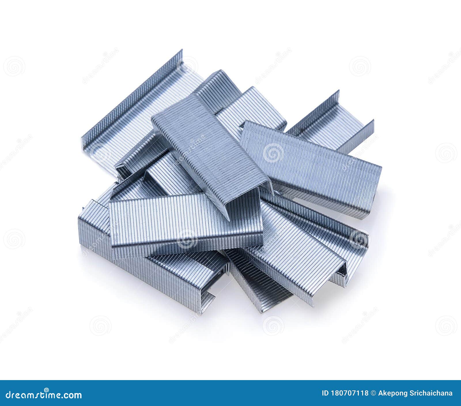 Stack of Metal Staples Isolated on a White Background Stock Photo ...