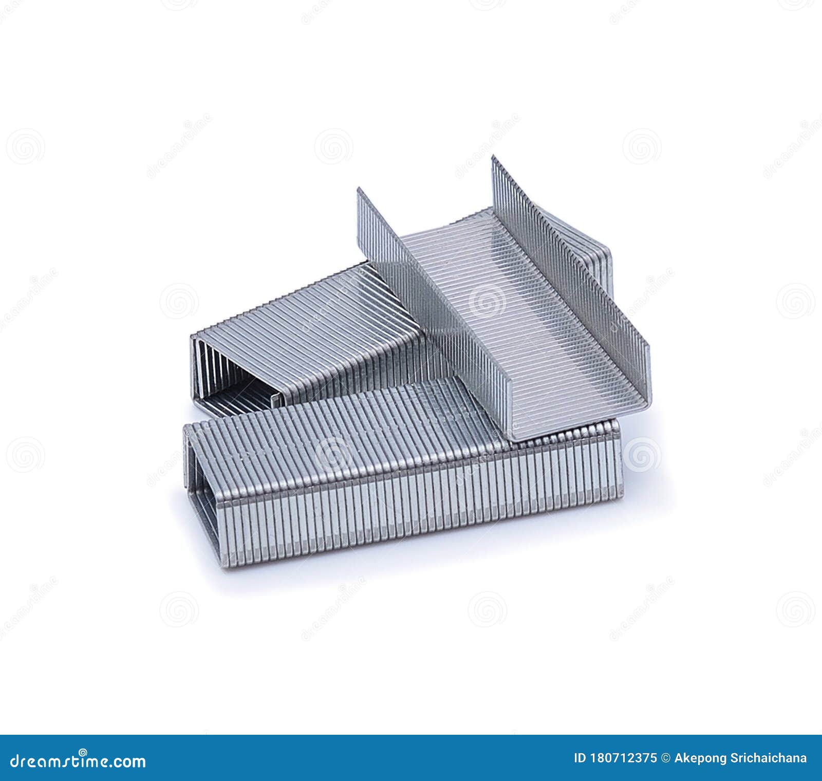 Stack of Metal Staples Isolated on White Background Stock Image - Image ...