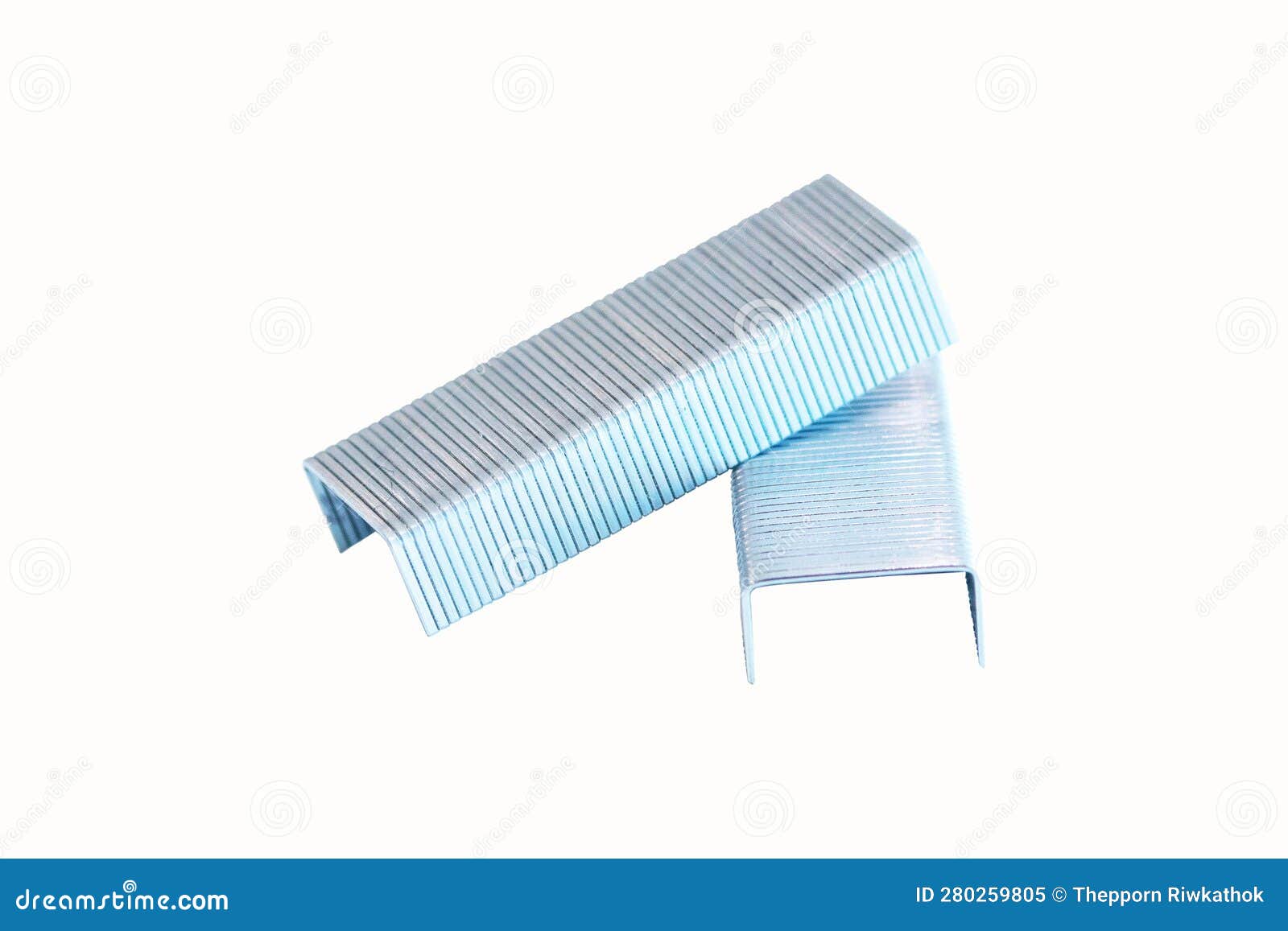 Stack of Metal Staples Small (stapler) Isolated on White Background ...