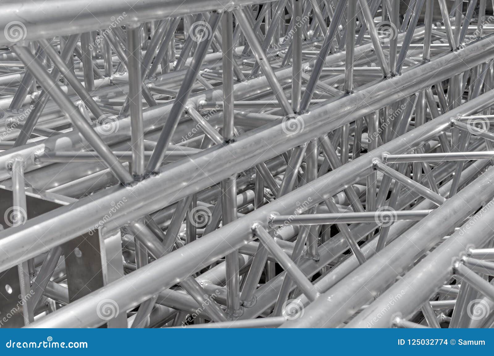 Stack of Metal Trusses for Mounting the Stage Stock Photo - Image of ...
