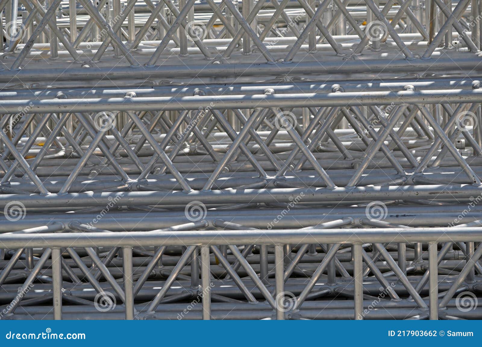 Stack of Metal Trusses for Mounting the Stage Stock Photo - Image of ...
