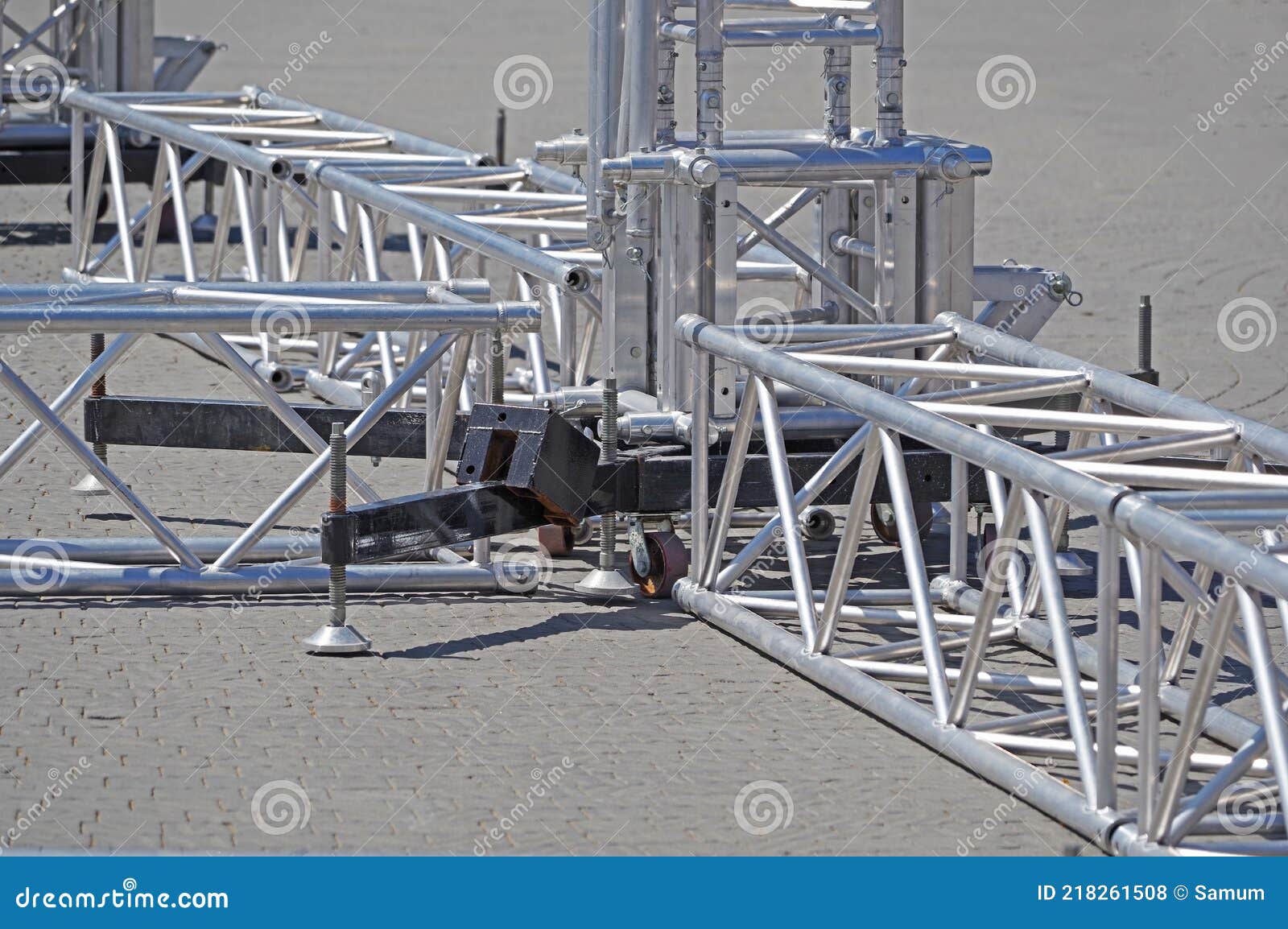 Stack of Metal Trusses for Mounting the Stage Stock Photo - Image of ...