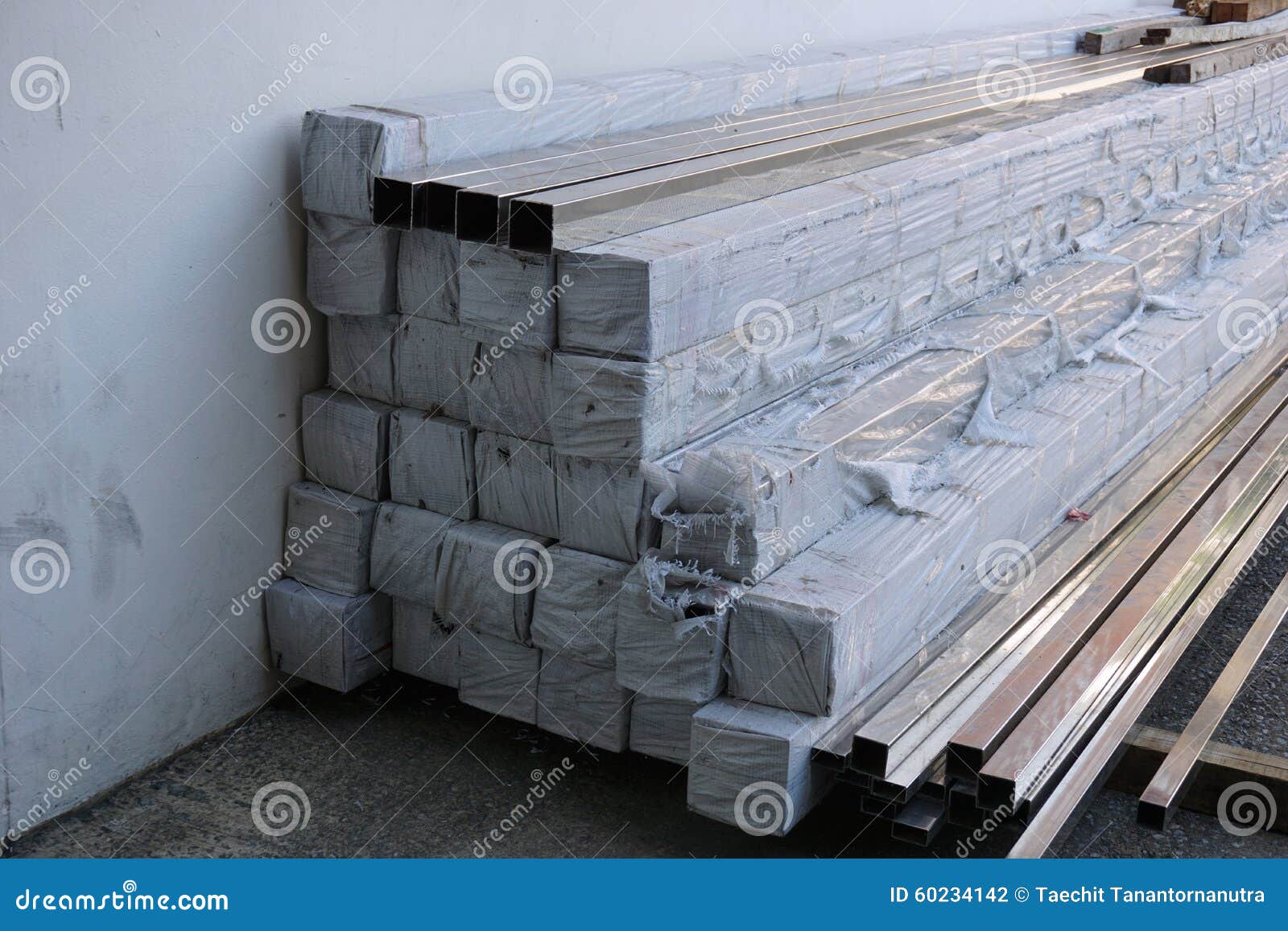 Stack of Metal Tube in Warehouse Stock Photo - Image of product, pipe ...