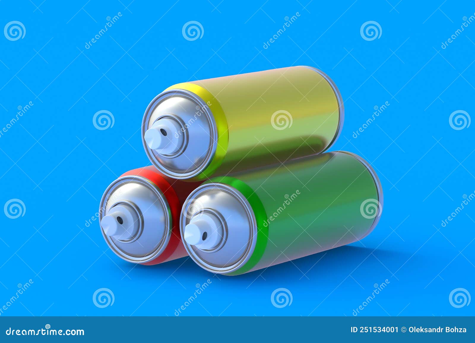 Stack of Metallic Cans of Spray Paint Stock Illustration - Illustration ...
