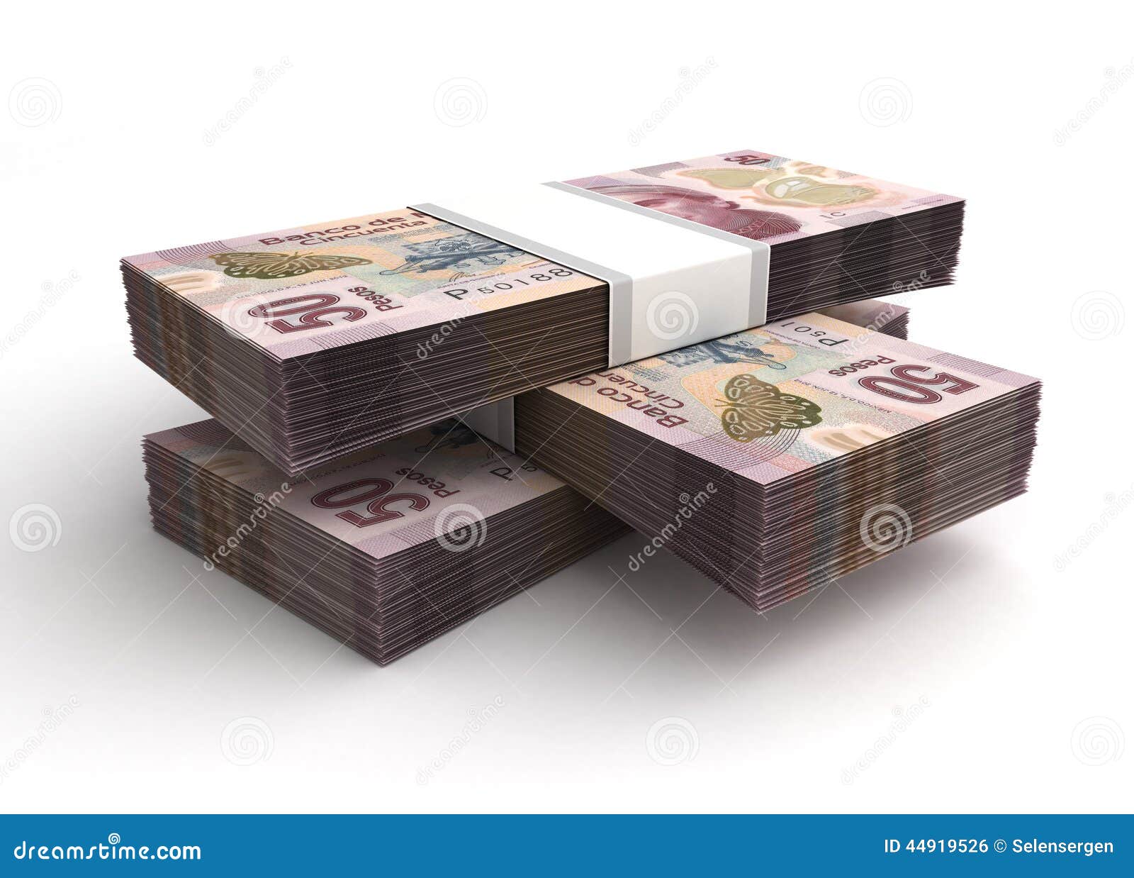 Stack of Mexican Pesos stock illustration. Illustration of currency ...