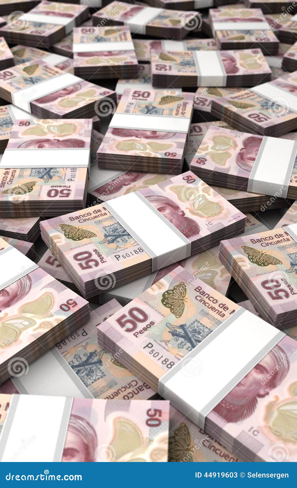 Stack of Mexican Pesos stock illustration. Illustration of heap - 44919603