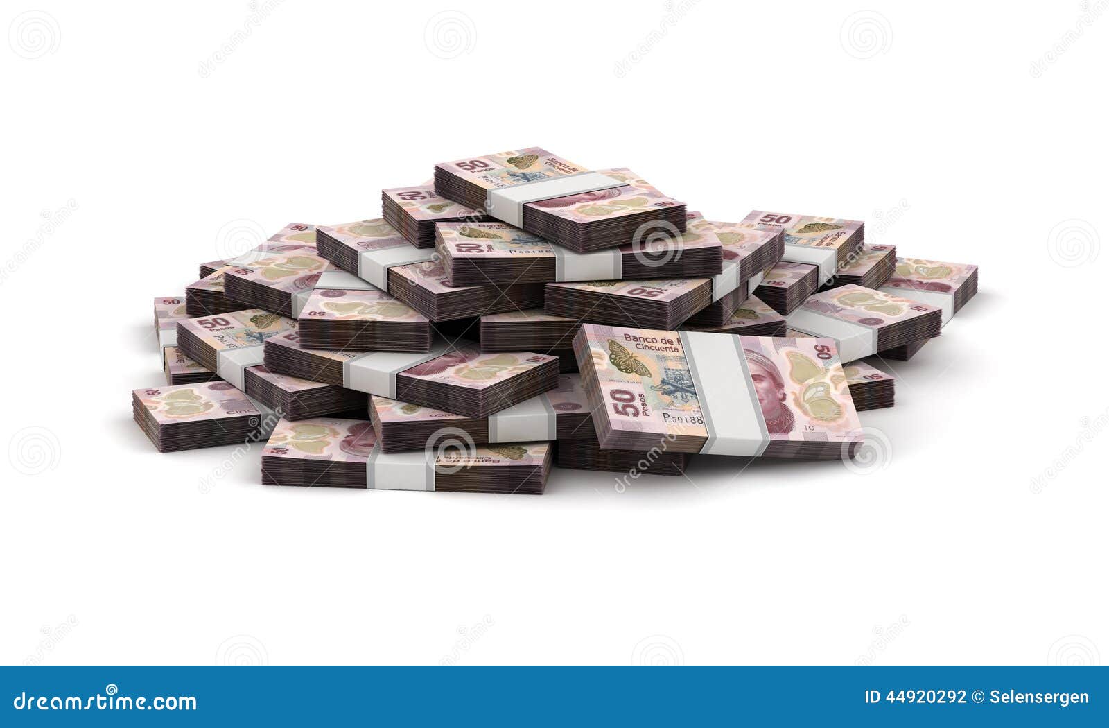 Stack of Mexican Pesos stock illustration. Illustration of number ...