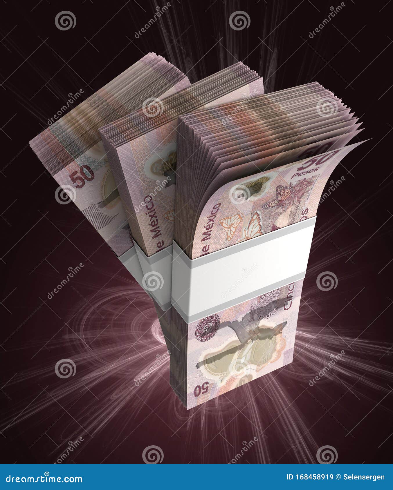 Stack Of Mexican Peso Notes Isolated On White Background Royalty-Free ...