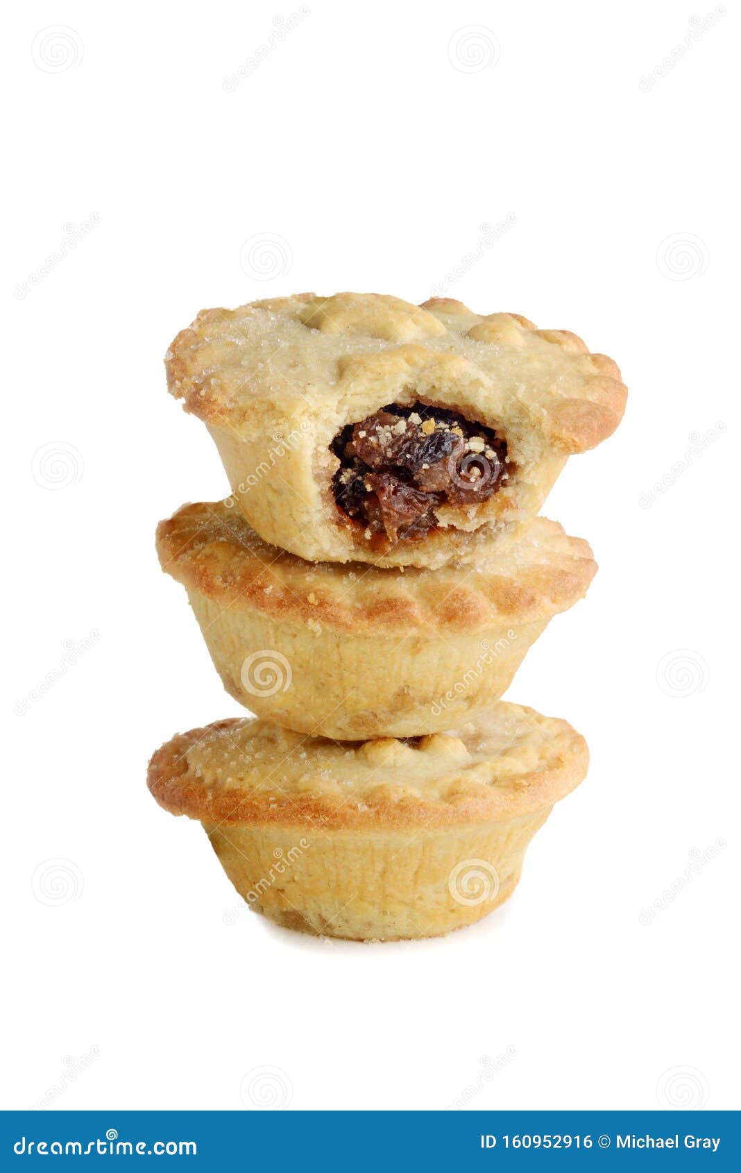Stack of Mincemeat Pies on White Background Stock Photo - Image of ...