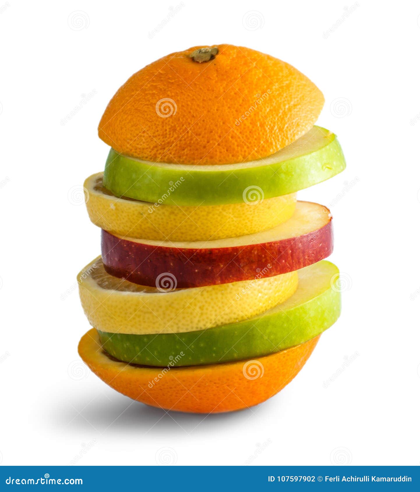 Stack of Mixed Slices of Fruits Stock Photo - Image of background ...