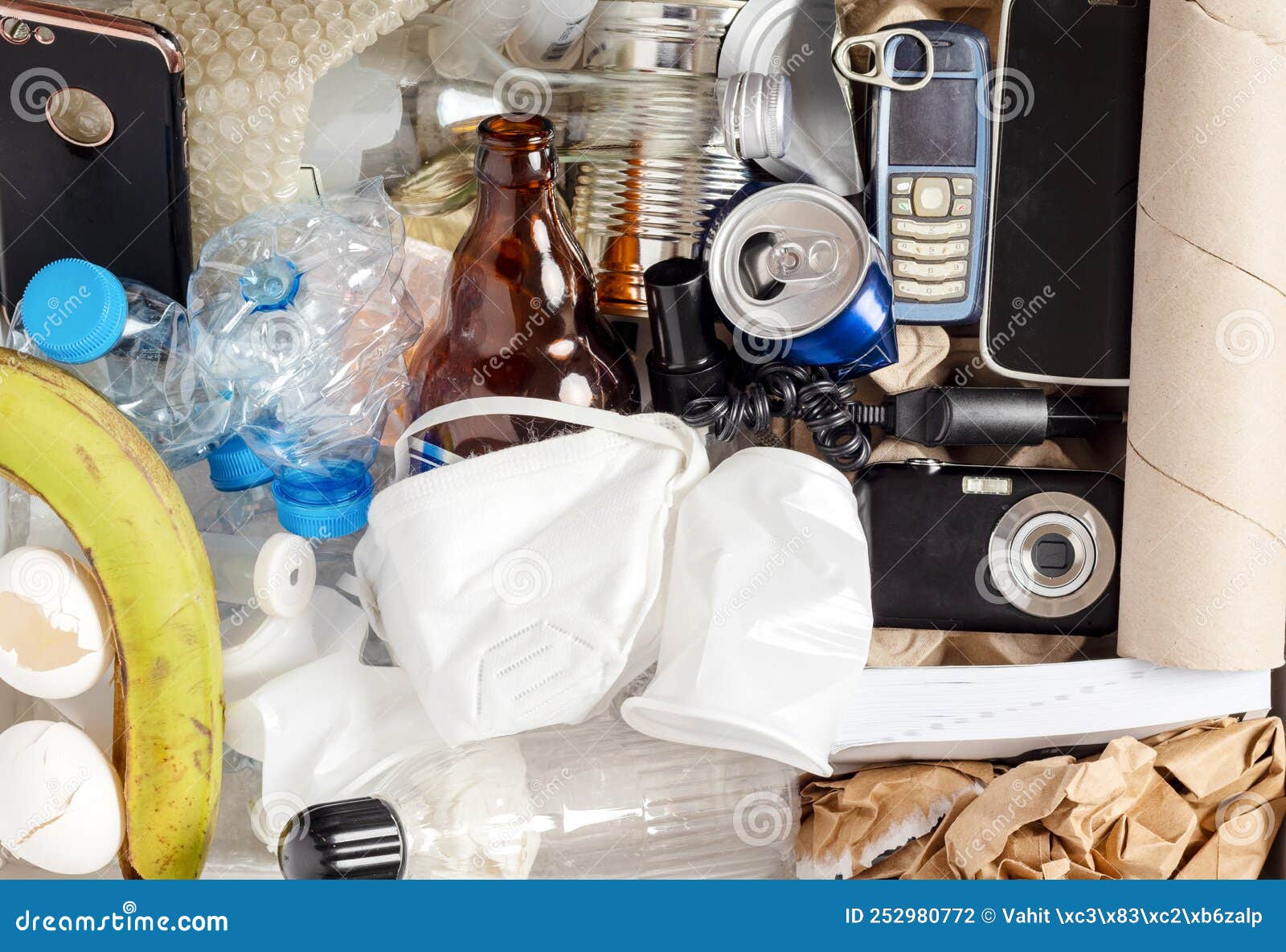 Stack of Mixed Waste Materials Stock Photo - Image of segregate, sort ...
