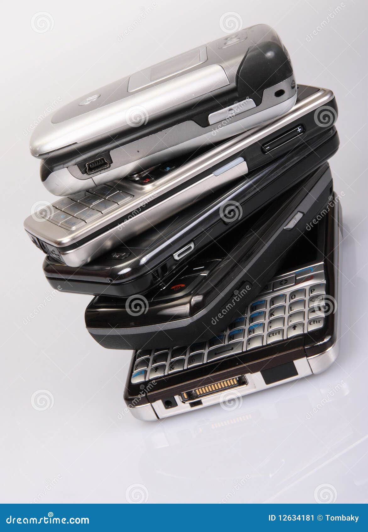 Stack of mobile phones stock image. Image of phone, communication ...