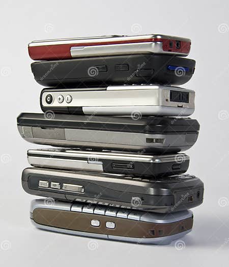Stack of mobile phones stock image. Image of gray, global - 13622639