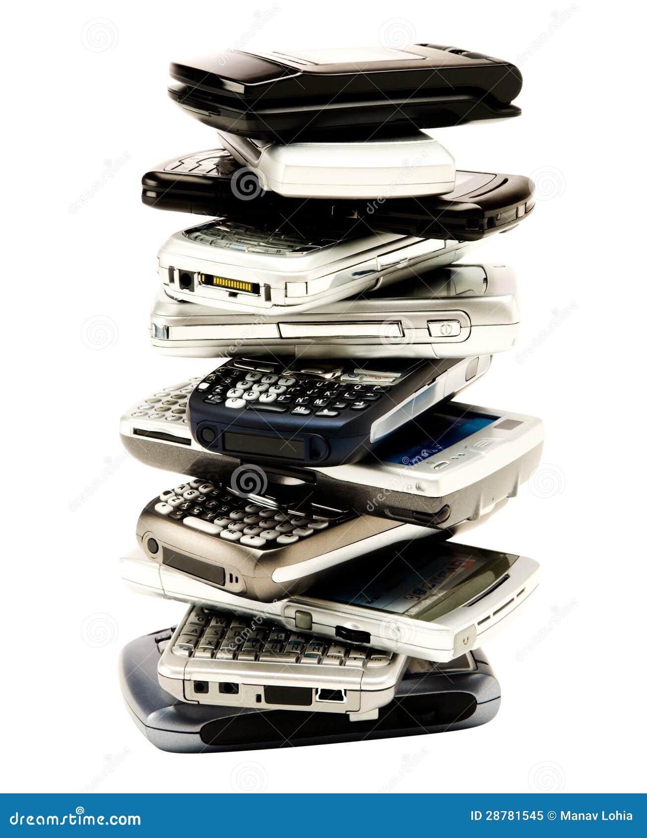 Stack of mobile phones stock image. Image of choice, variation - 28781545