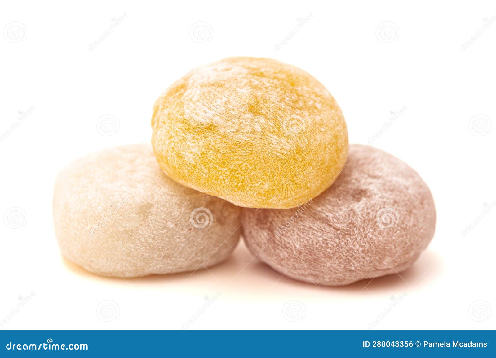 Stack of Mochi Soft Rice Dumplings with Tropical Fruit Filling Stock ...