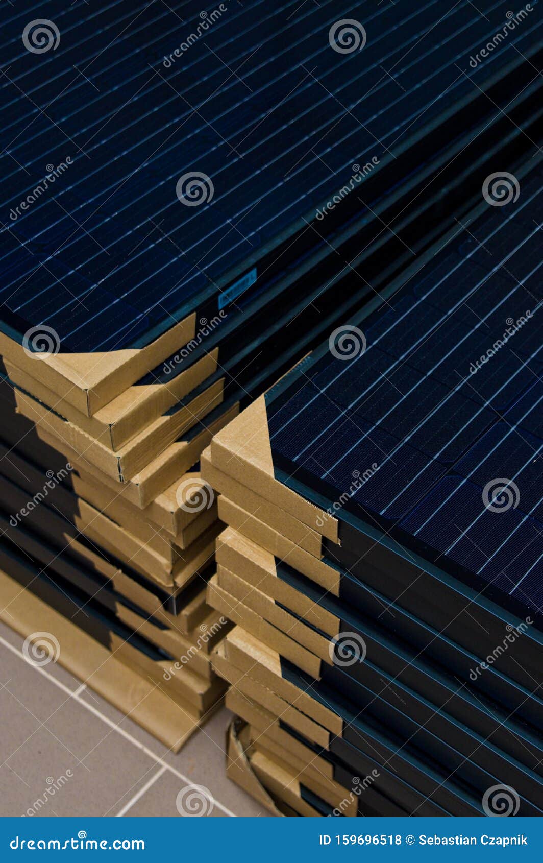 Stack of New Solar Panel Ready for Installation Stock Photo - Image of ...