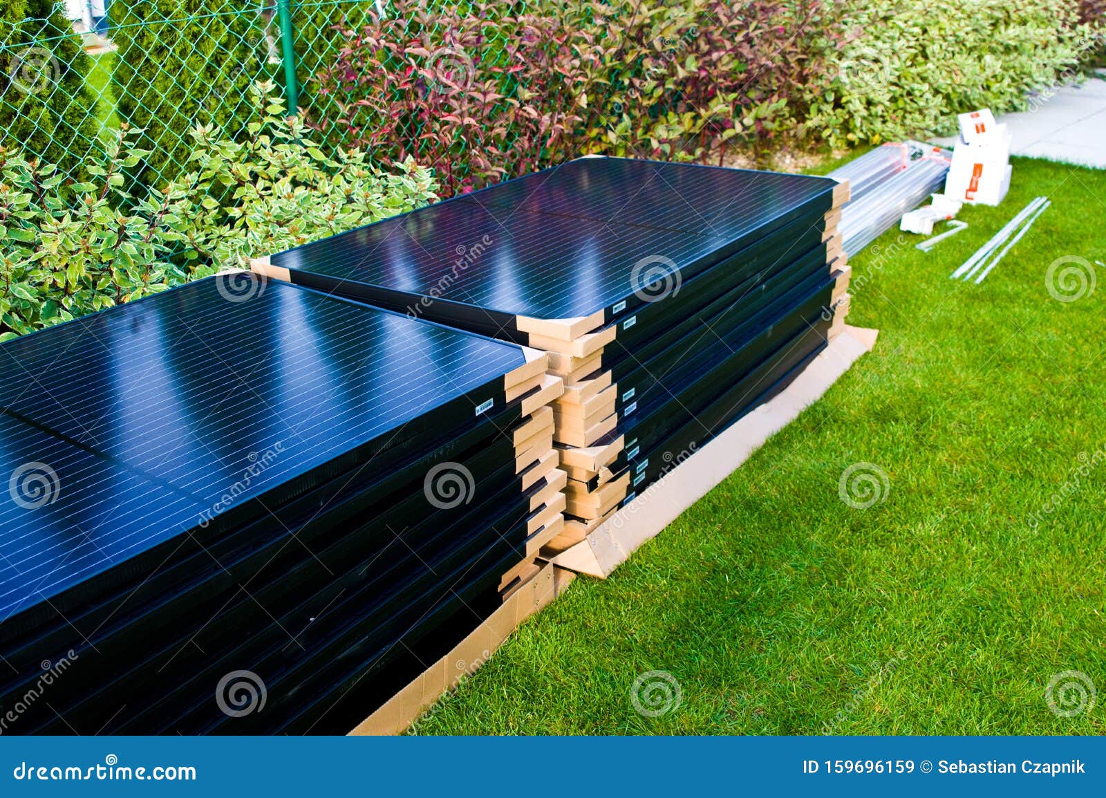 Stack of New Solar Panel Ready for Installation Stock Image - Image of ...
