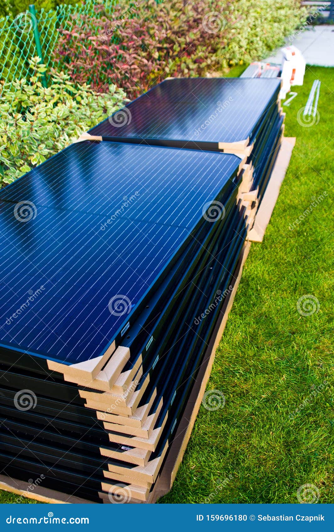 Stack of New Solar Panel Ready for Installation Stock Photo - Image of ...