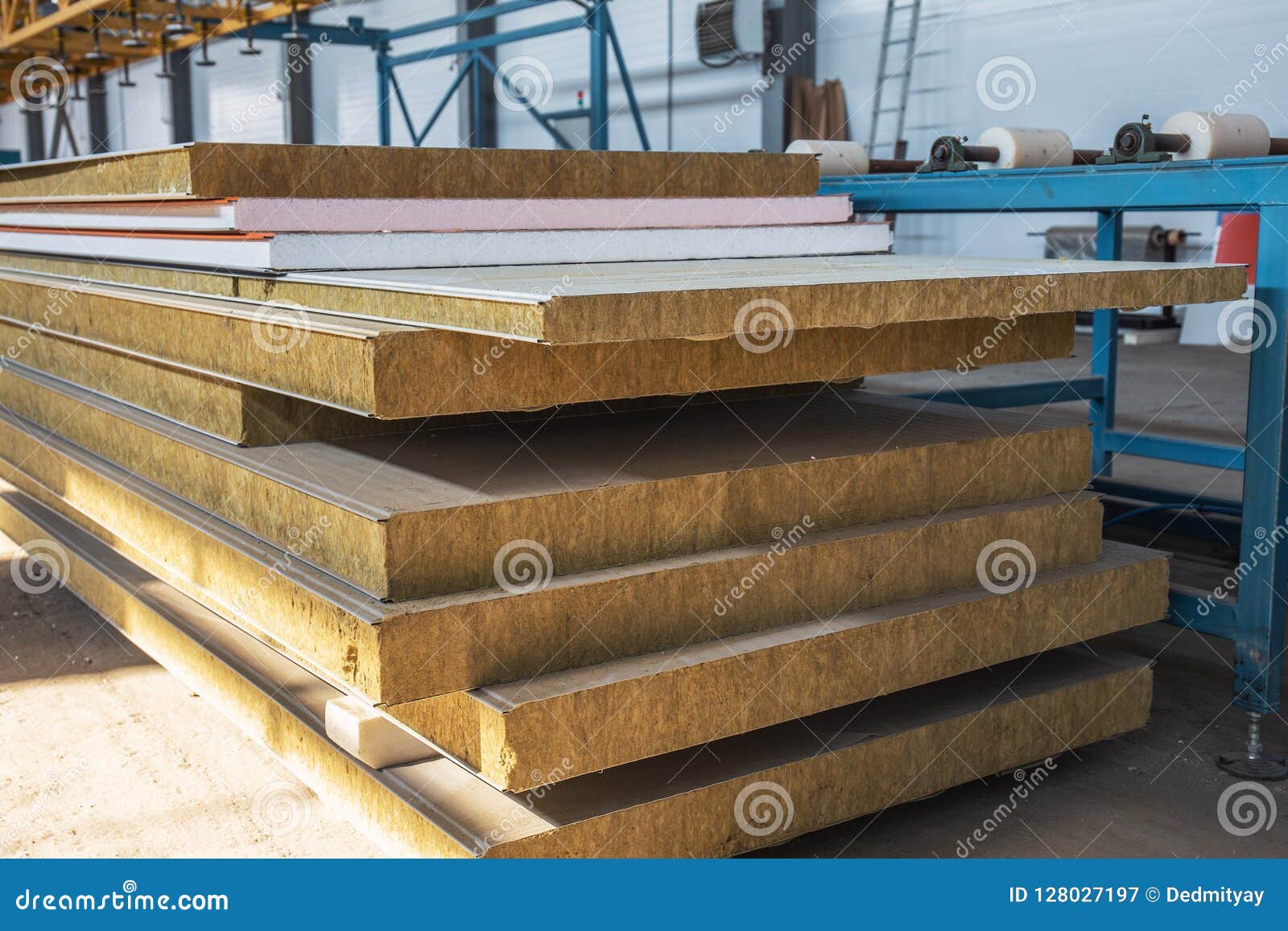 Stack of Modern Sandwich Panel Blocks from Metal Profile and Wool Foam ...