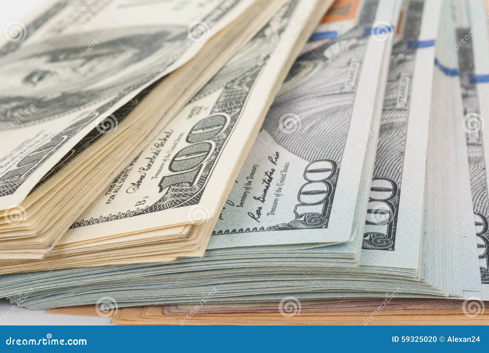 Stack of Money American Hundred Dollar Bills Stock Photo - Image of ...